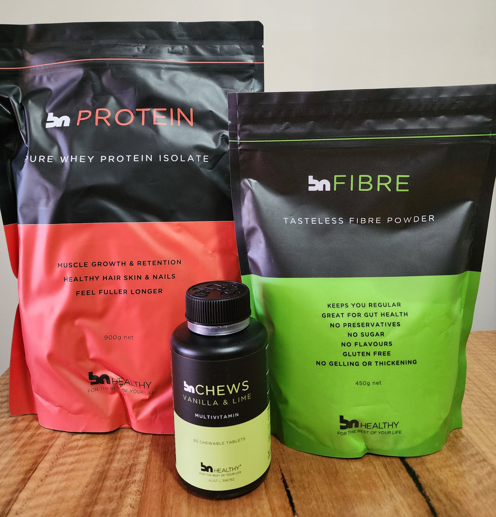 Starter Kit - Fibre Powder, BN Pure Protein Powder + Chewable Multi ...